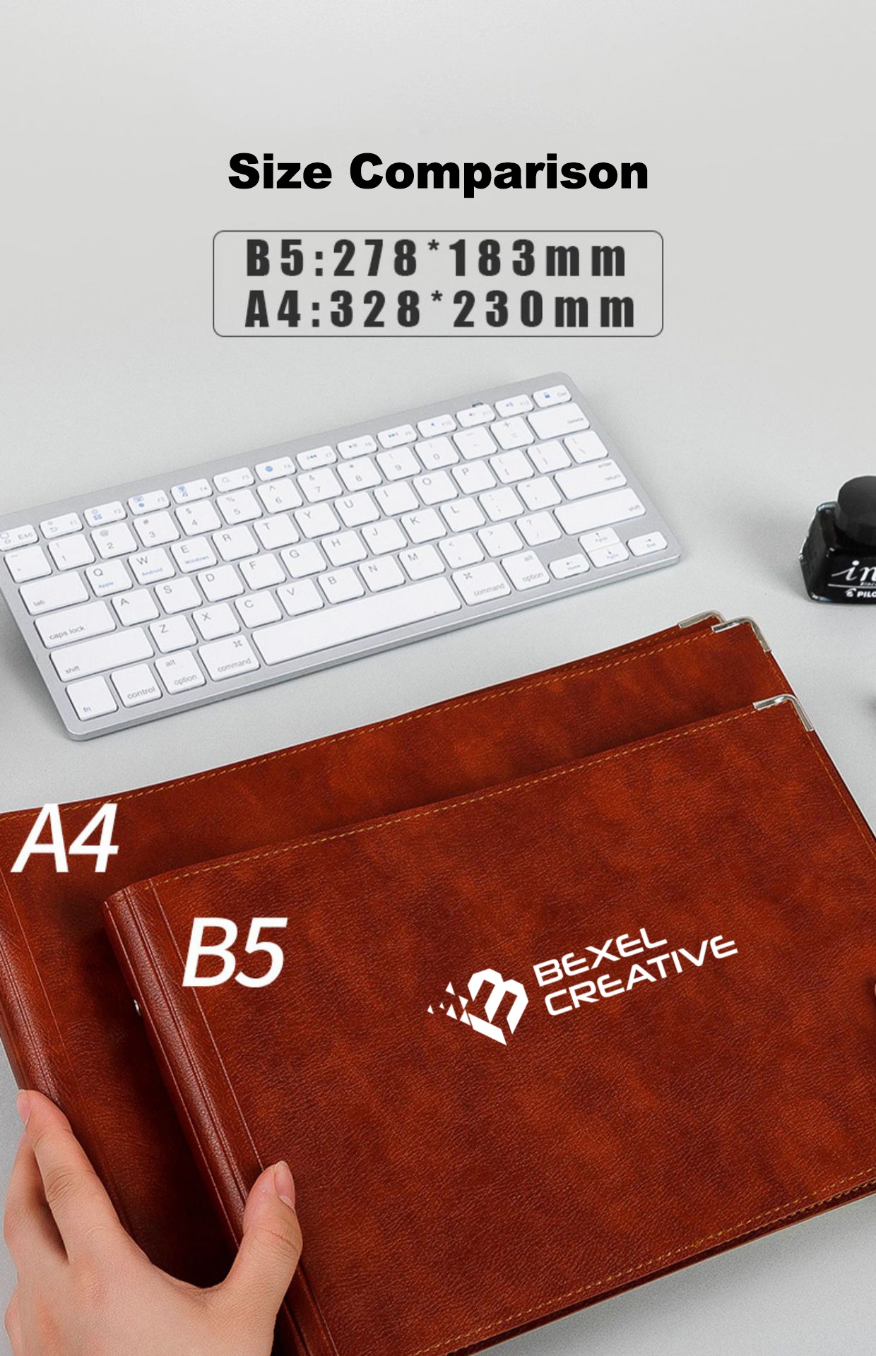 Soft Leather Refillable Notebook - A4/B5 Binder with Loose Sheets ...